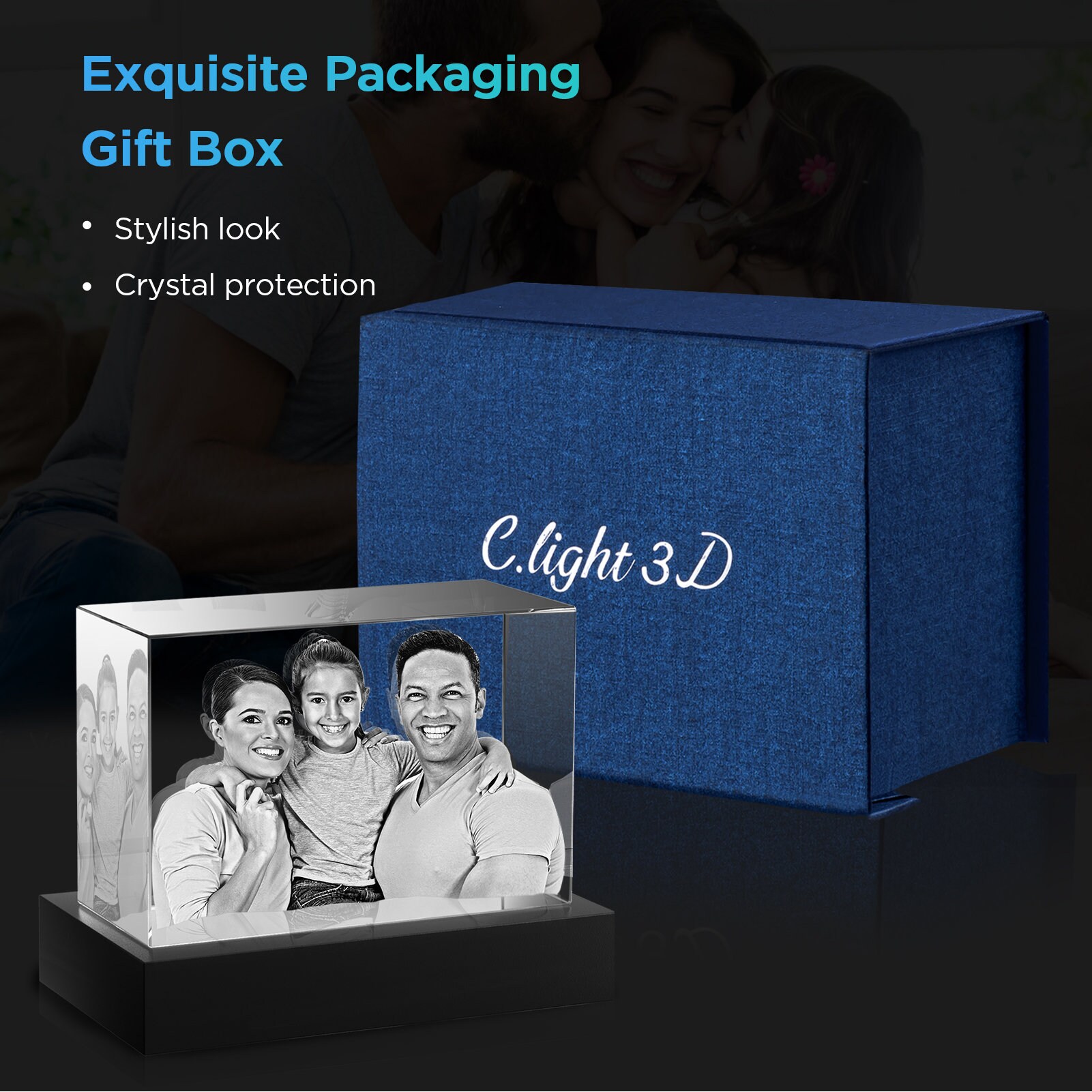 Custom 3D Crystal Photo: Personalized Engraved Picture, USA Made - Etsy