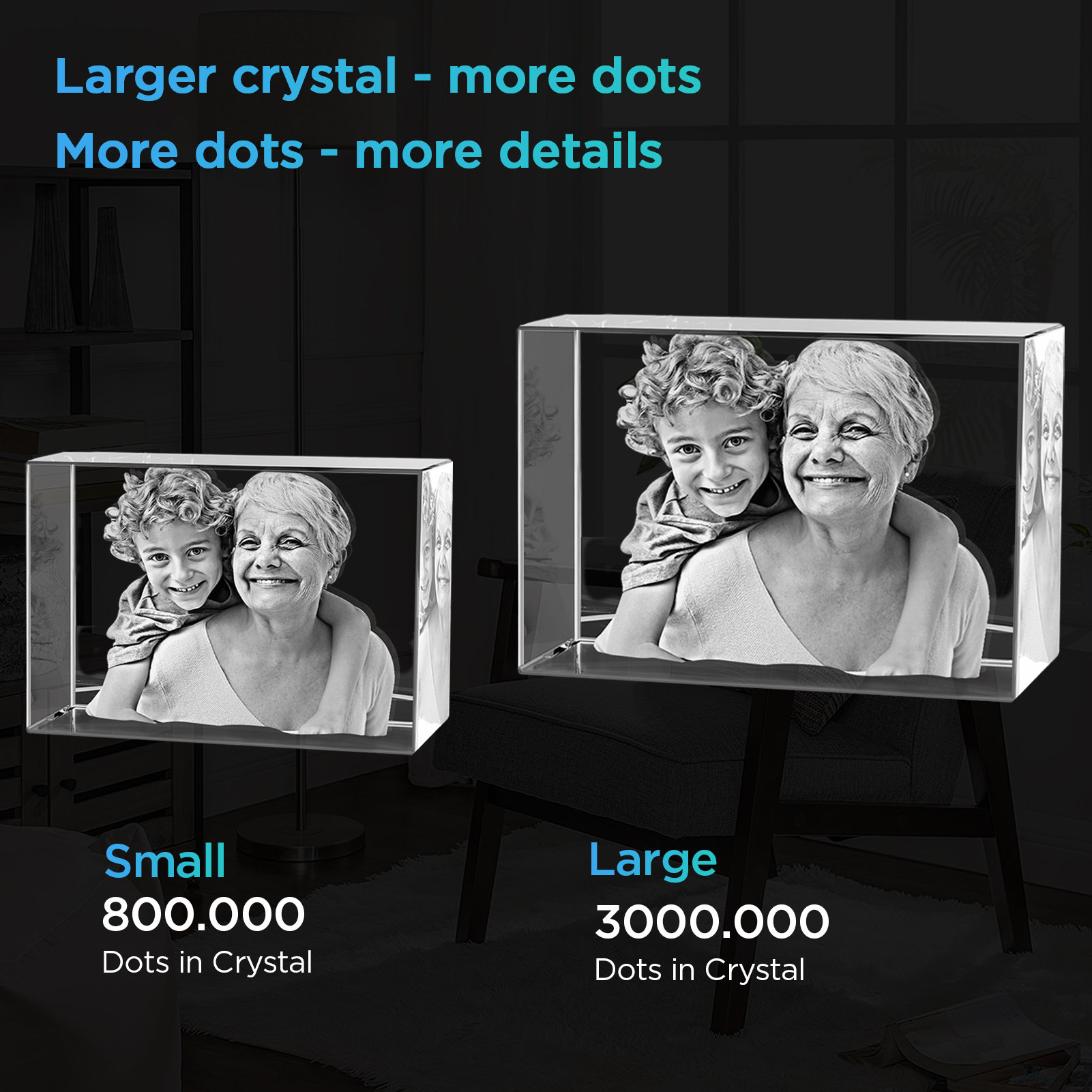 Custom 3D Crystal Photo: Personalized Engraved Picture, USA Made - Etsy