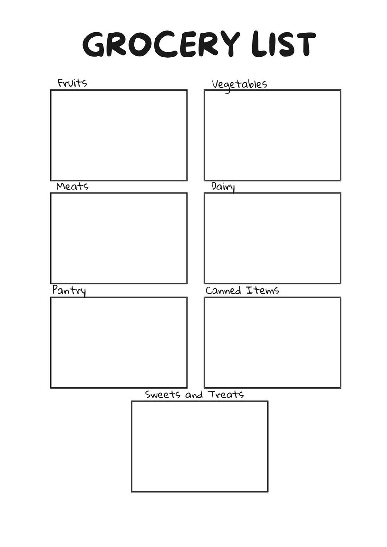 Weekly Meal Plan Sheet and Grocery Sheet - Etsy