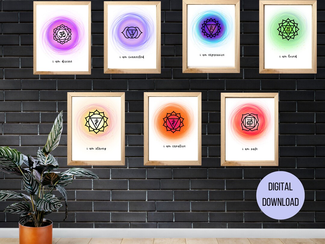 Chakra Set Chakra Meditation Wall Art Set Chakra Prints Chakra Art ...