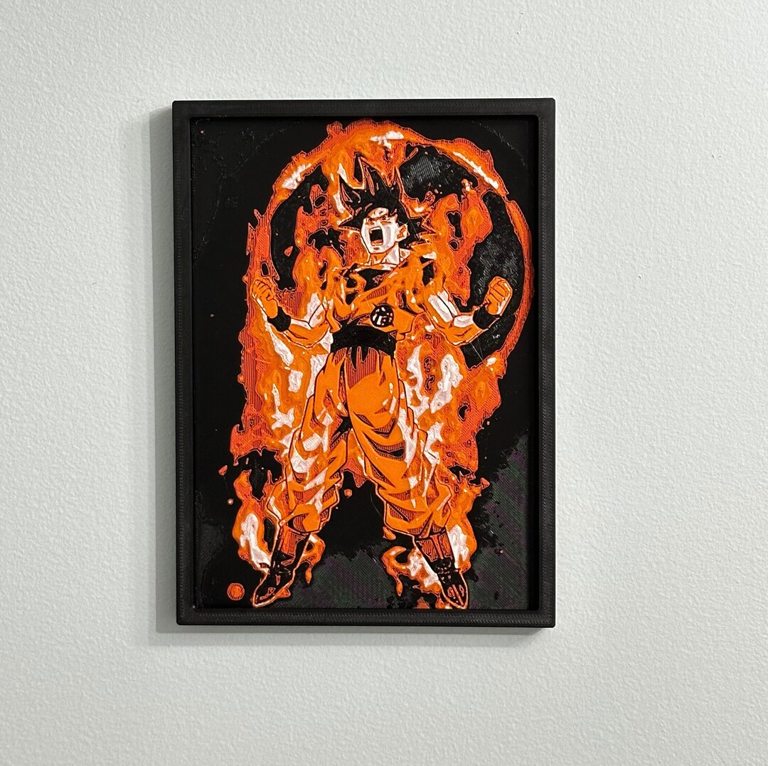 3D Filament Painting Goku Powering Up - Etsy