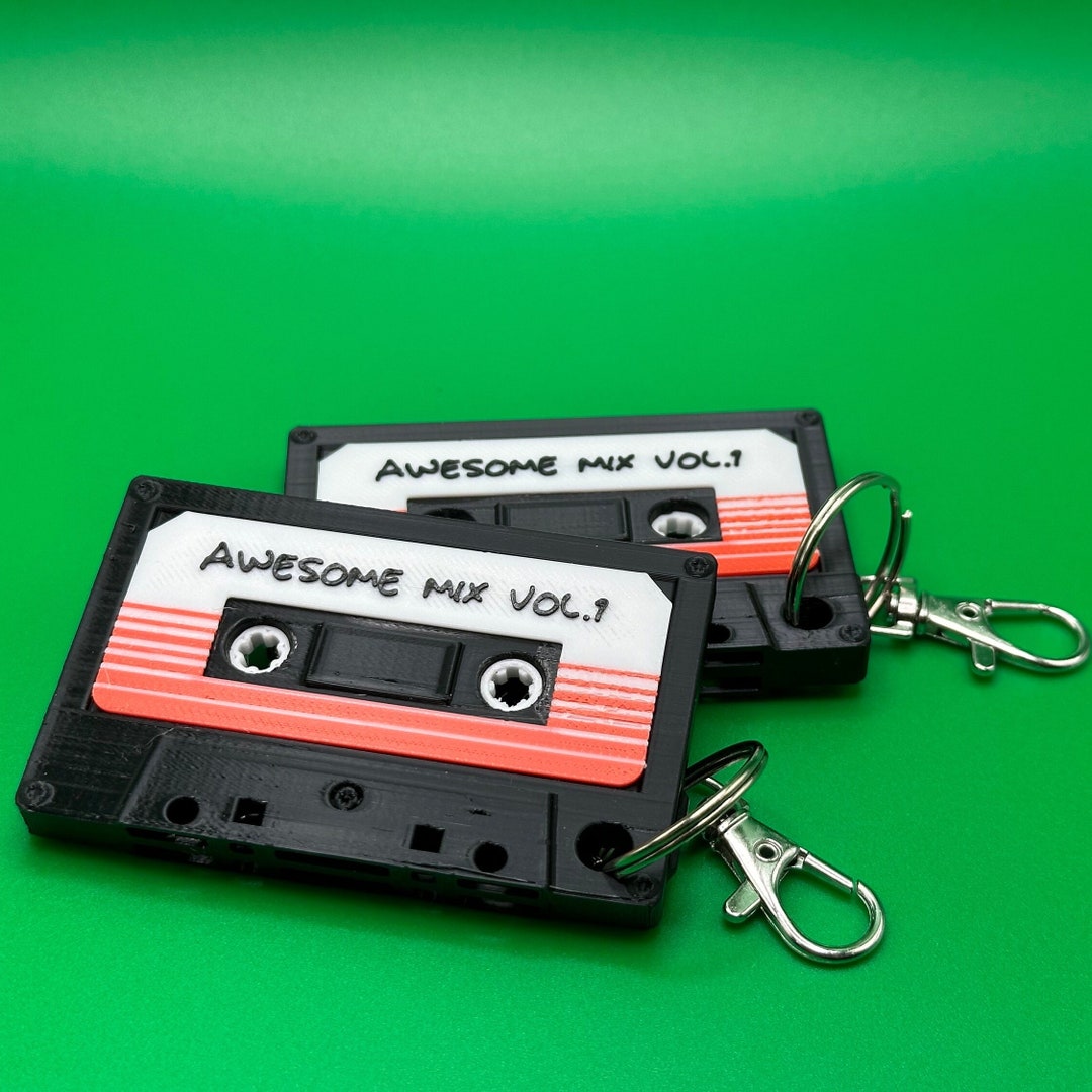 3D Printed Guardians of the Galaxy Awesome Mix Cassette Tape Keychain ...