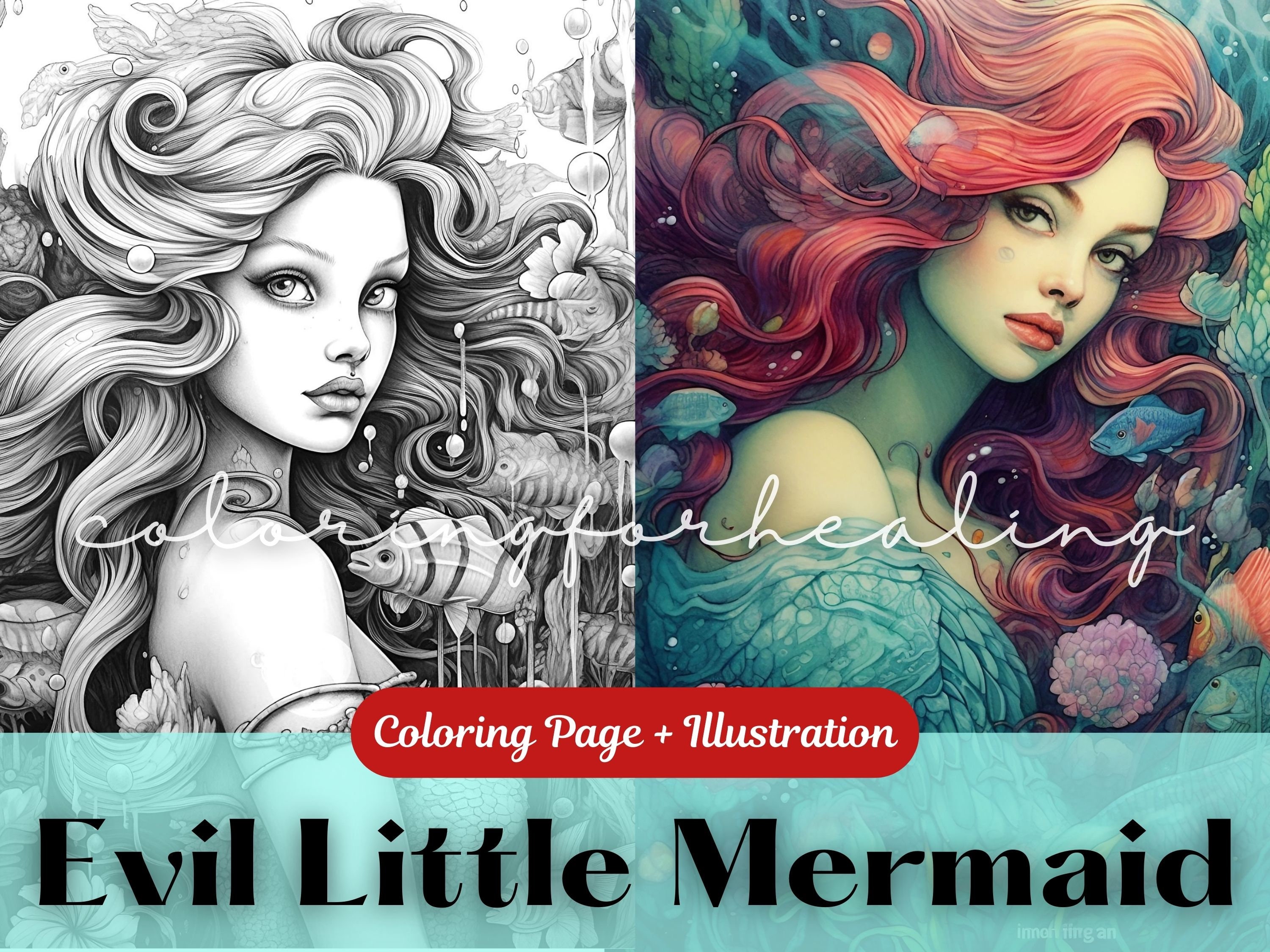 Evil Mermaid Coloring Pages