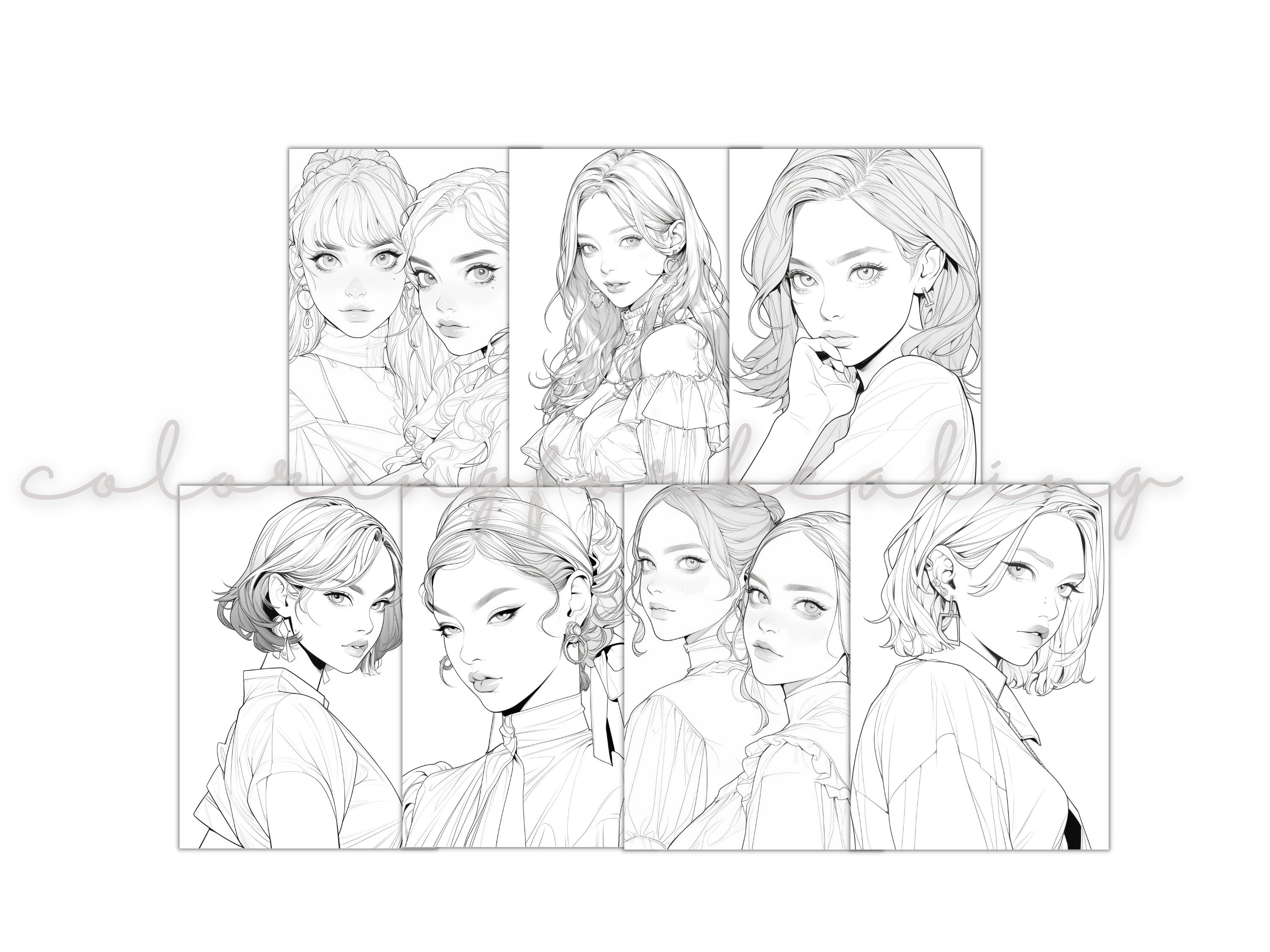 Coloring Pages Kpop Girl Fashion Printable K-pop Coloring Book Pages ...