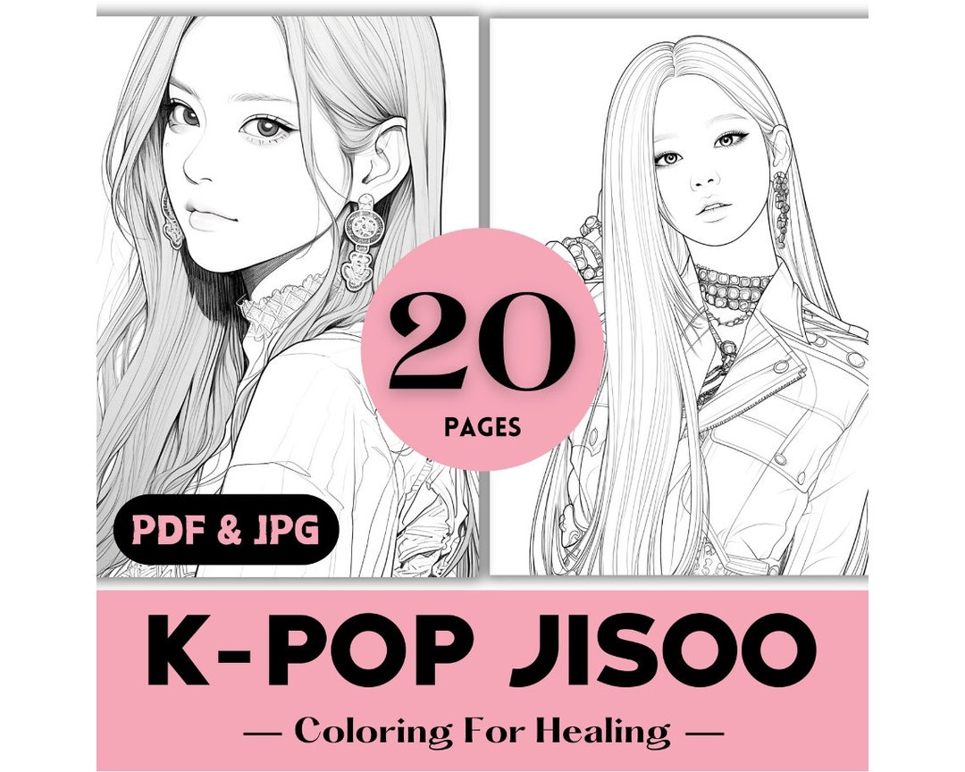 Blinks Birthday Gift Ideas Coloring Pages Kpop JISOO Inspired Girl ...