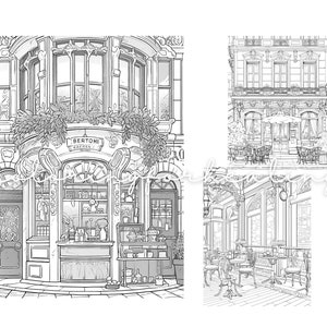 Coffee Lovers Gift Idea Unique Coloring Pages Europe Coffee Shop ...