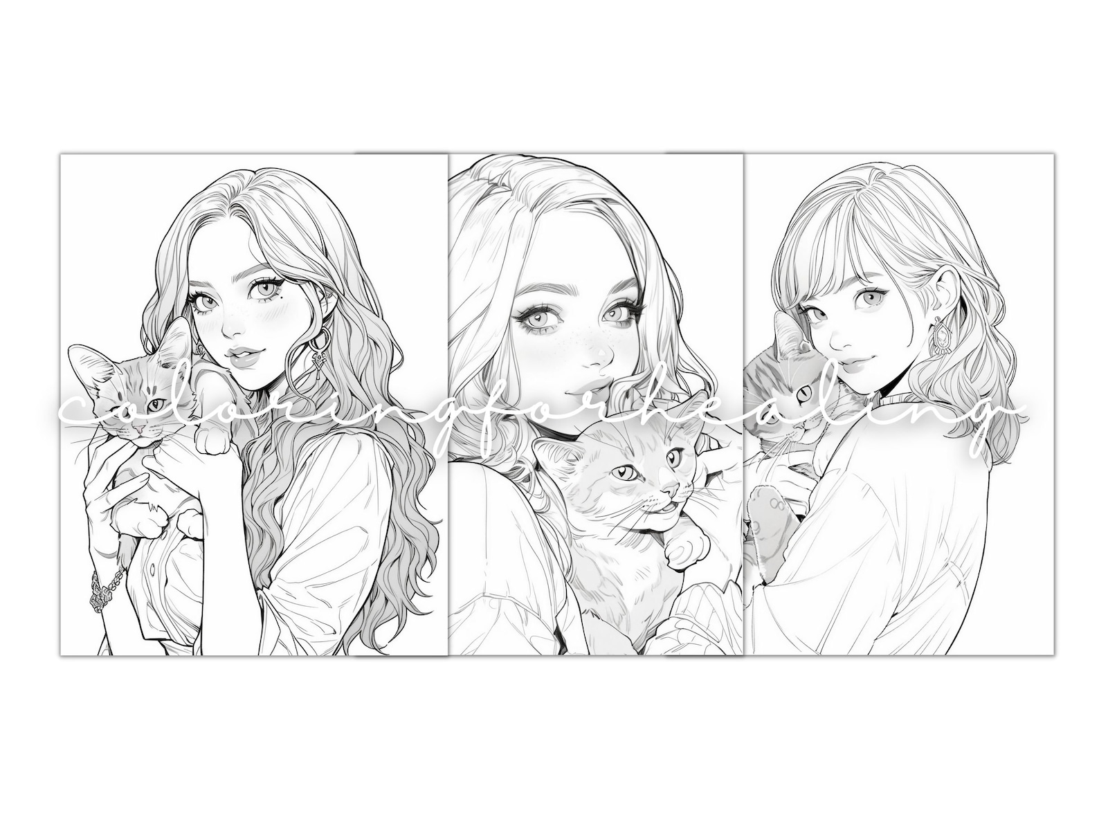Coloring Pages Kpop Girl and Cat Fashion Coloring Pages Printable K-pop ...
