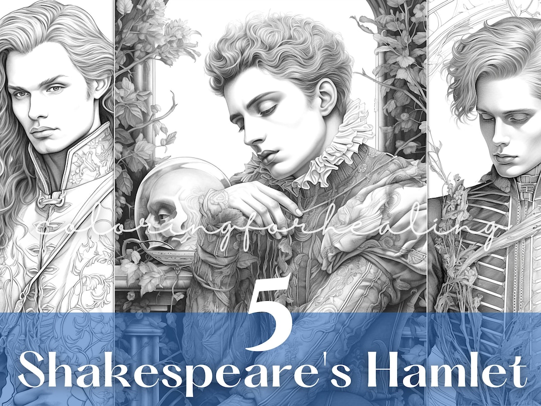 Shakespeare Hamlet Grayscale Coloring Pages Prince Coloring Book Pages ...
