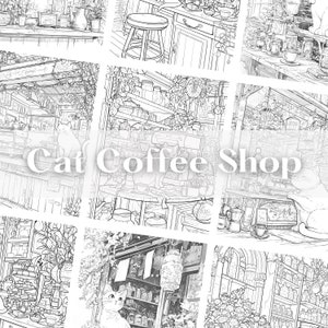 Grayscale Coloring Pages Bundle Coffee Lovers Birthday Gift Coffee ...