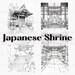 Grayscale Coloring Pages Japanese Shrine Temple Printable Mindfulness ...