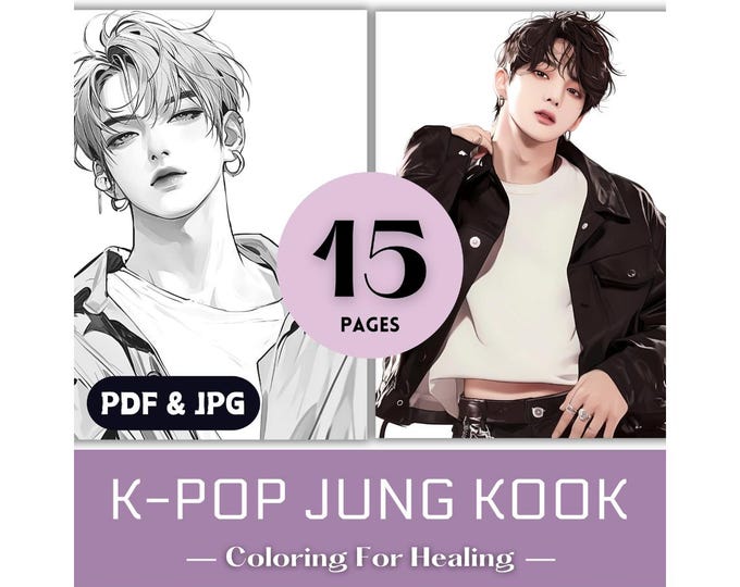 BTS Inspired Coloring Pages (10 Pages) - Etsy Canada