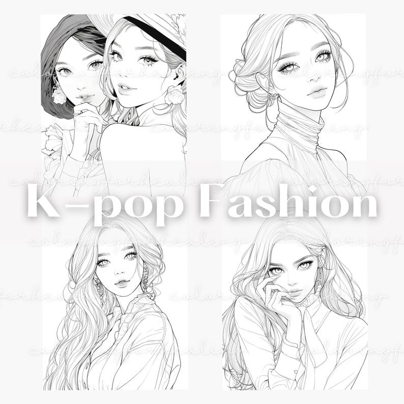 Coloring Pages Kpop Girl Fashion Printable K-pop Coloring Book Pages ...