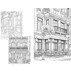 Coffee Lovers Gift Idea Unique Coloring Pages Europe Coffee Shop ...