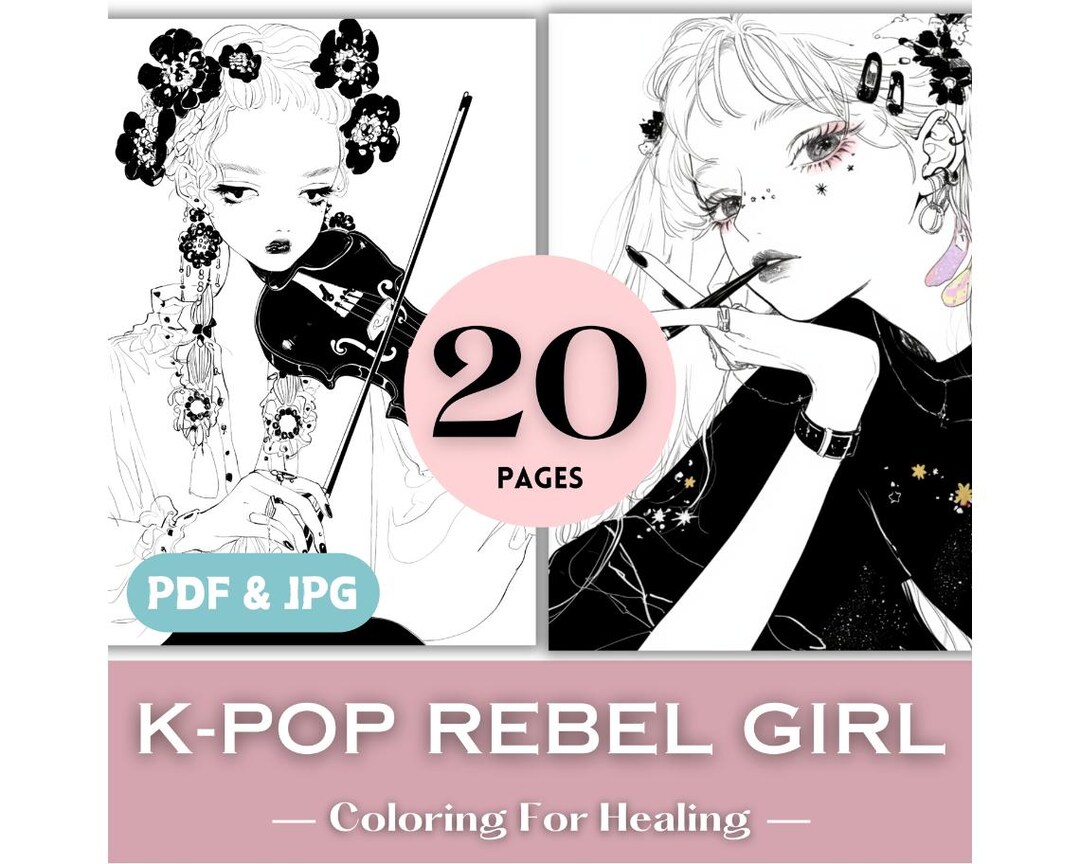 Rebel Girl Coloring Pages Kpop Girl Fashion Printable K-pop Coloring ...