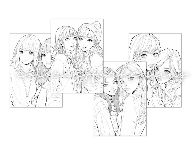 Kpop Fashion Besties Girl Coloring Pages Printable Girl Fashion K-pop ...
