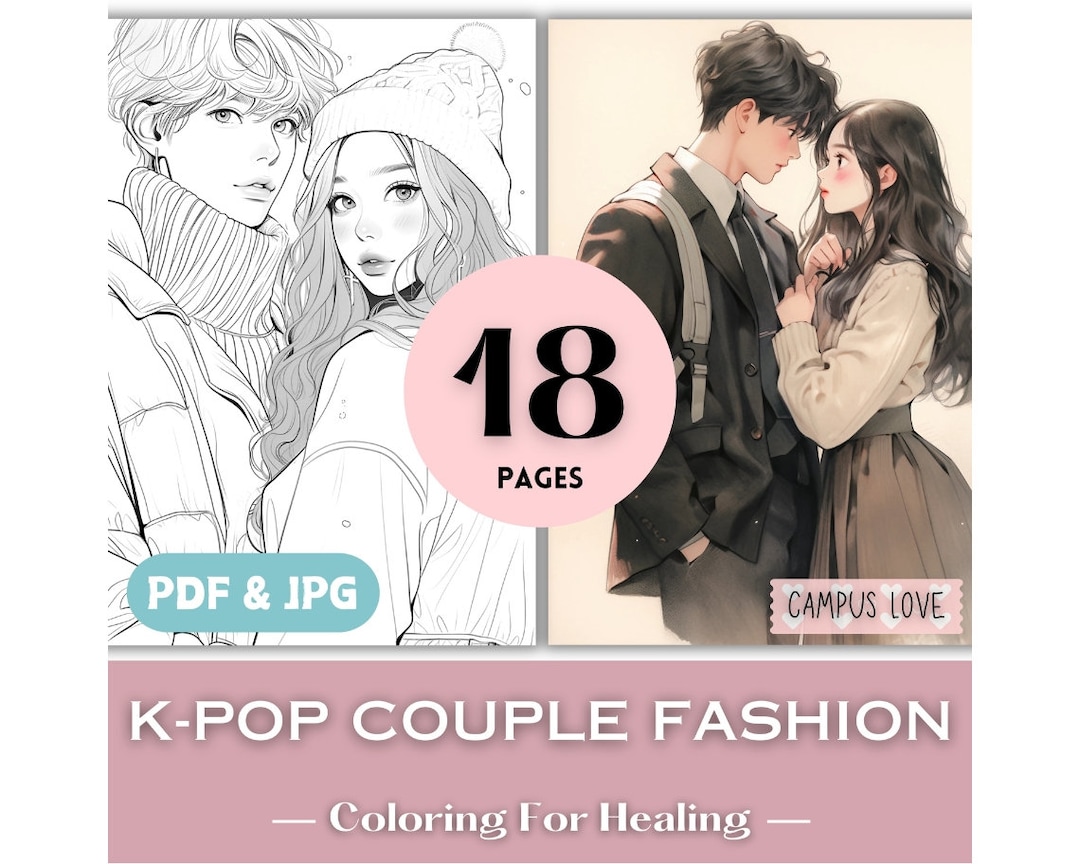 K-pop Campus Love Birthday Gift Idea Student Couple Fashion Coloring ...