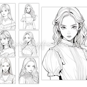 Coloring Pages Kpop Girl Fashion Printable K-pop Beauty Coloring Book ...