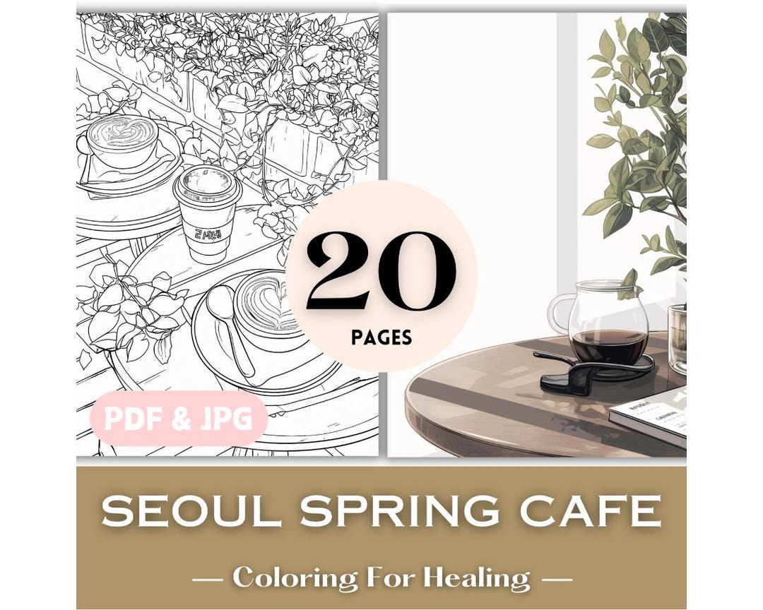 Seoul Spring Coffee Shop Coffee Lovers Gift Coffee Coloring Pages ...