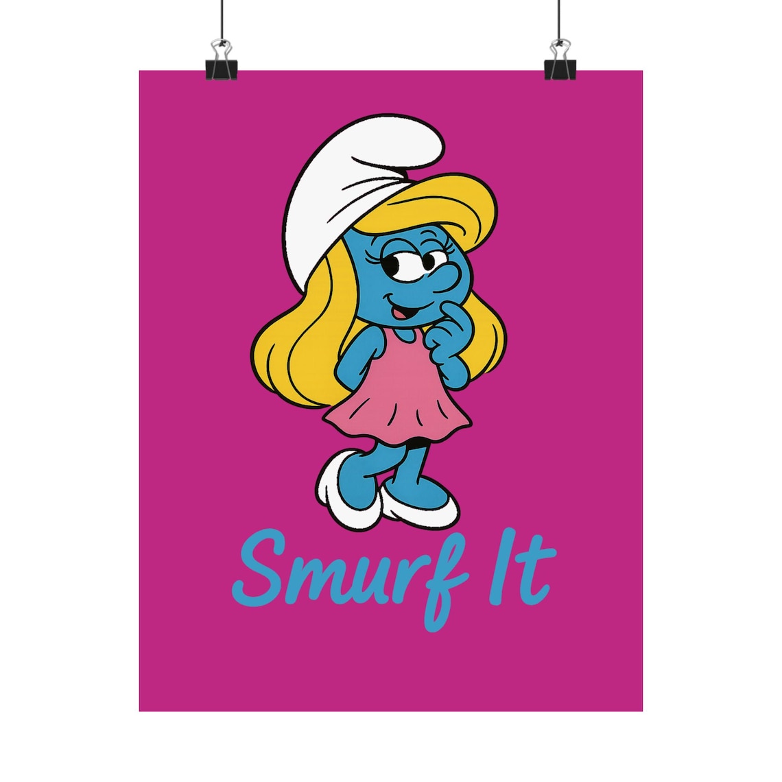 Vertical Poster, Smurfette Saying Smurf It, Matte Poster, Wall Art ...