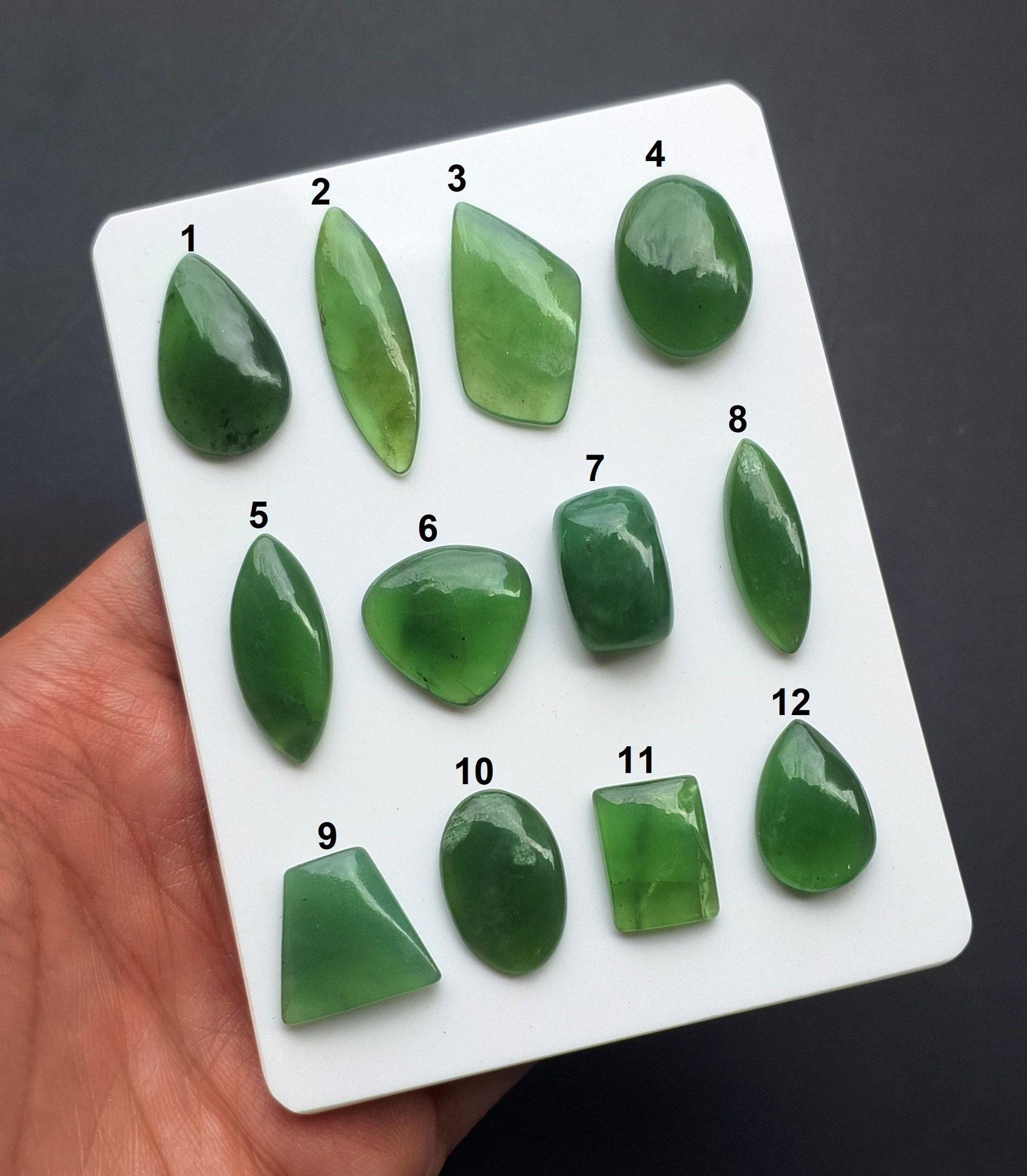 Natural Serpentine Flat Back Cabochon, Smooth Polished Serpentine Loose ...