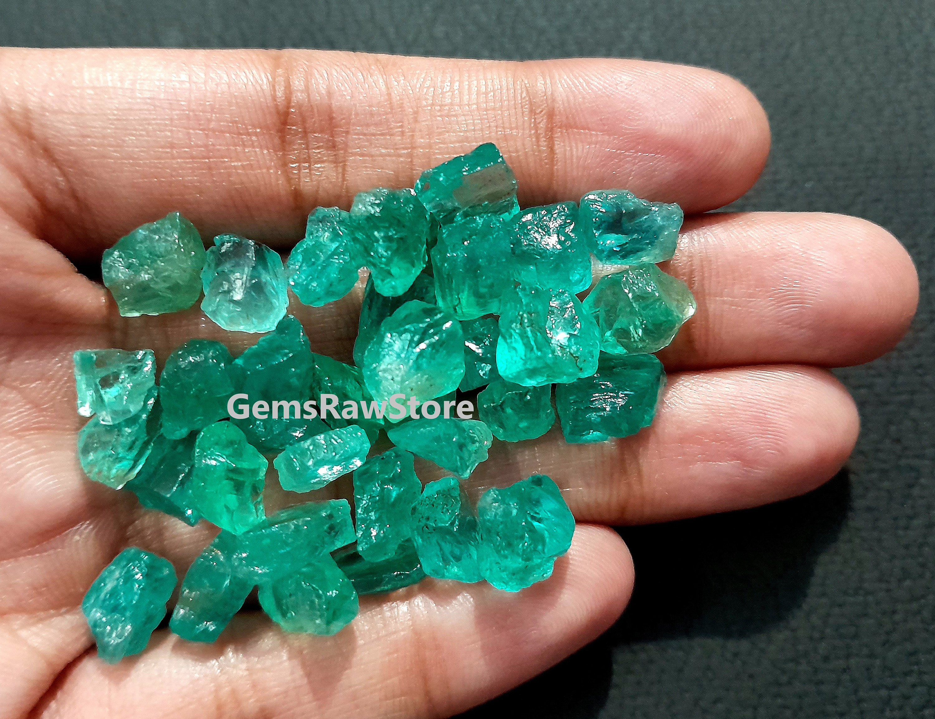 10 Piece Green Apatite Raw 10-12 MM Size, Natural Green Apatite Gemstone, Apatite Rough Gemstone ...