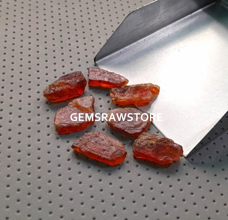 5 Piece Big Size Hessonite Garnet Rough 20-25 MM Size, Orange Rough ...