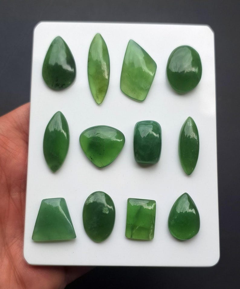 Natural Serpentine Flat Back Cabochon, Smooth Polished Serpentine Loose ...