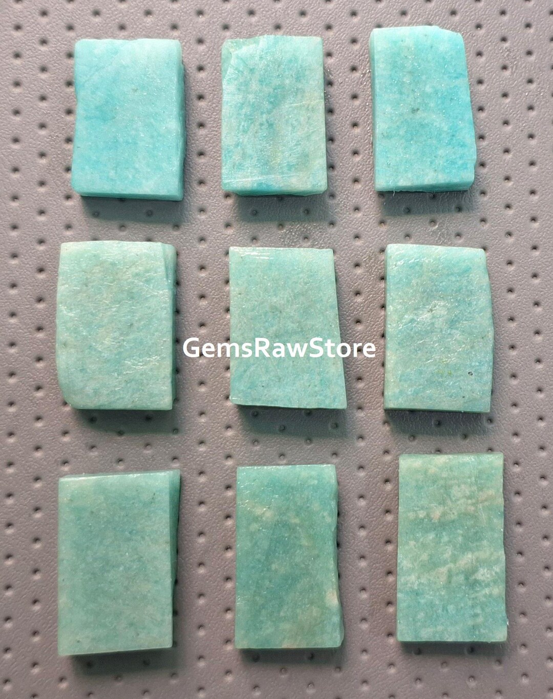 Amazonite Slab Lot: Natural Gemstone for Jewelry Making (20-25 MM, 5 ...