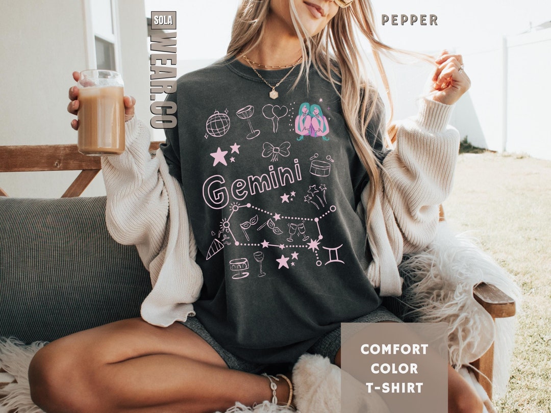 Gemini Zodiac Shirt, Comfort Color Gemini Astrology Tee, Gemini ...
