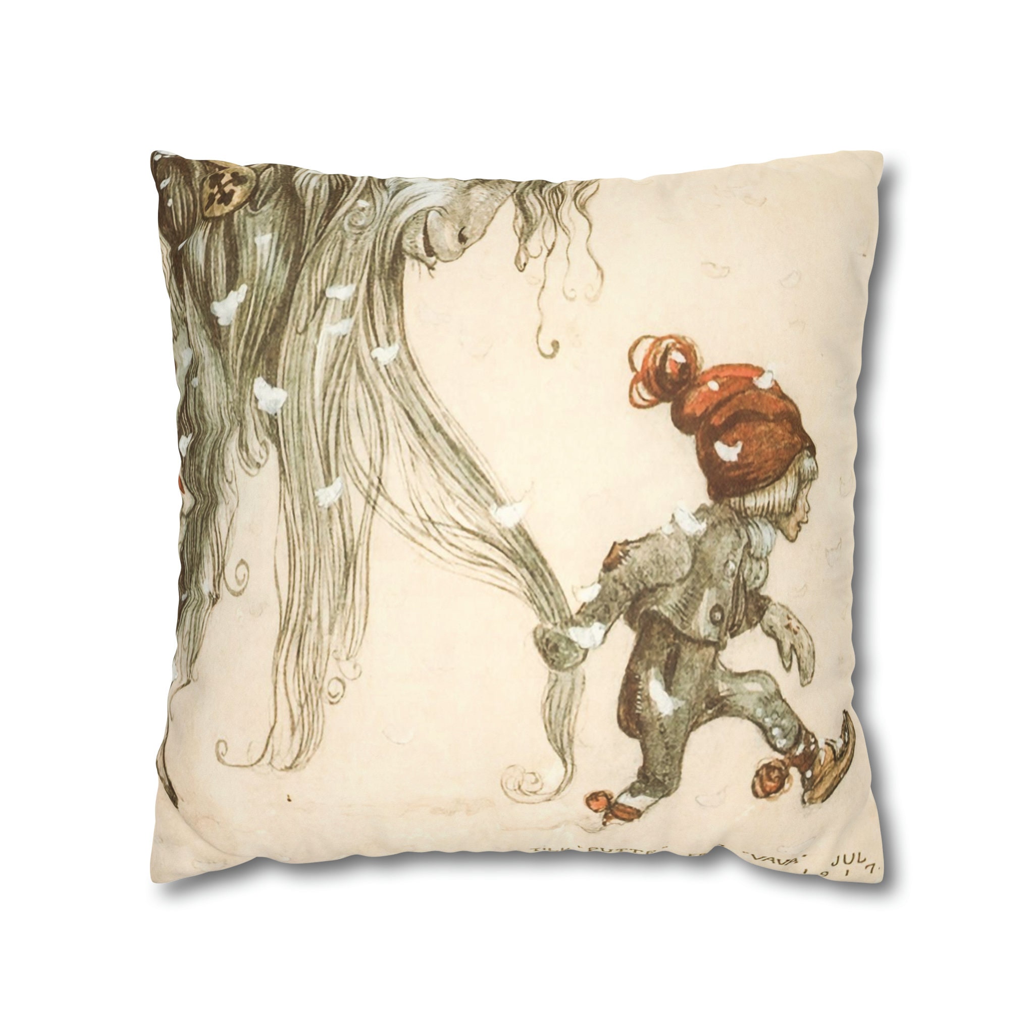 Pillow Case rare Vintage Folktale John Bauer Signed 'till Putte Från ...