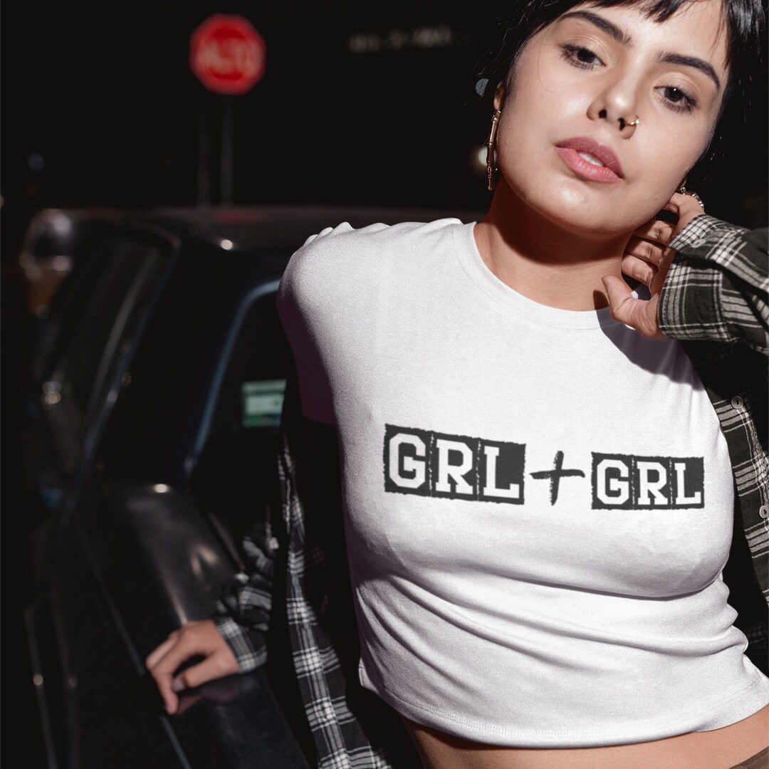 Girl Girl Baby Tee, LGBTQ Shirt, Y2k Baby Tee, 90's Top, Lesbian Gay ...