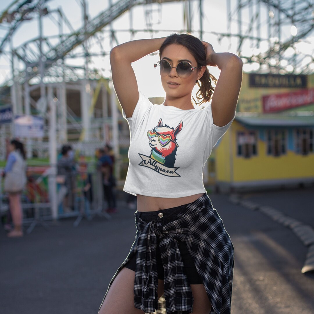 Gay Ally Baby Tee, Rainbow Pride Crop Top, Pride Parade Outfits ...