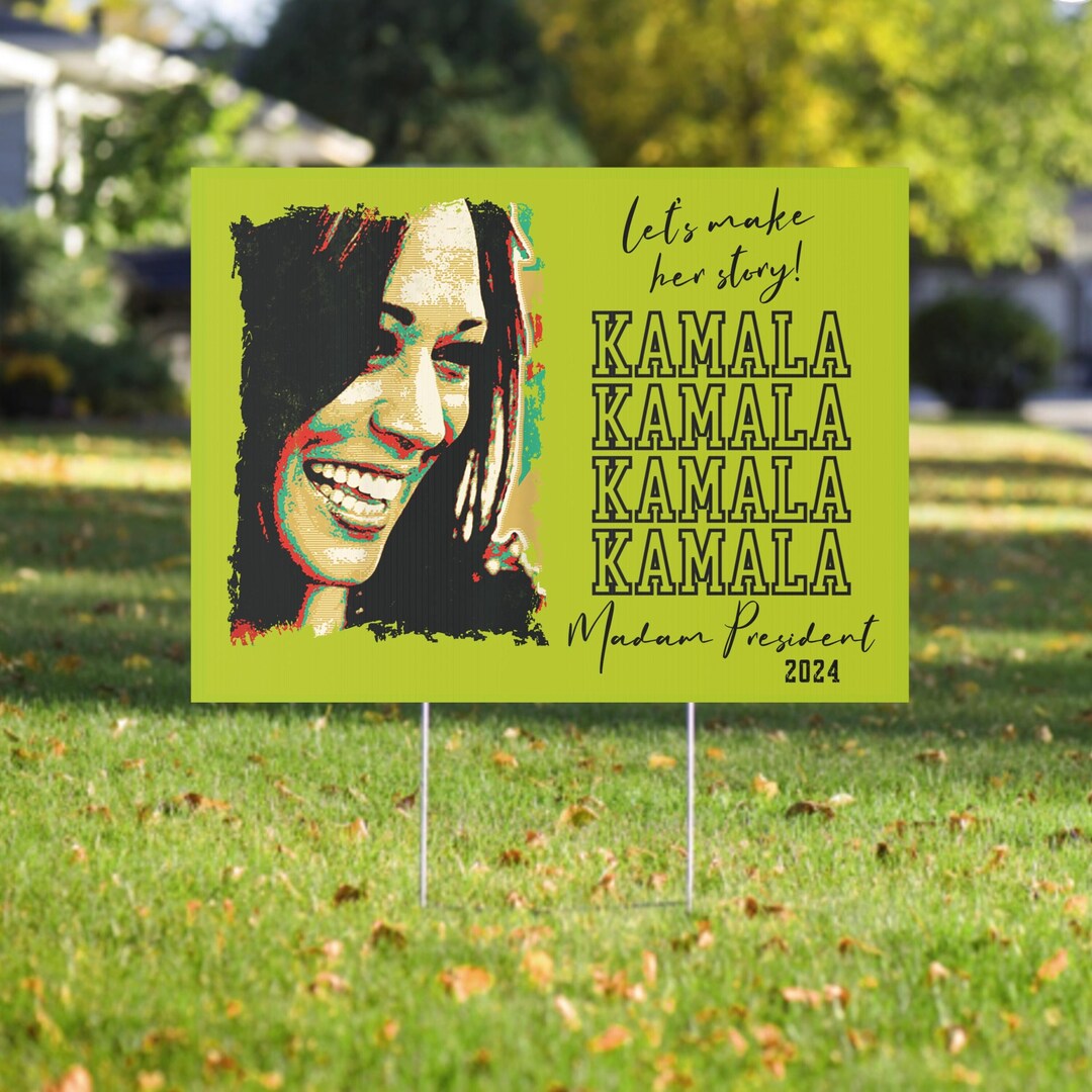 Let's Make Her Story Kamala Harris Yard Sign Trendy Retro Graphic ...
