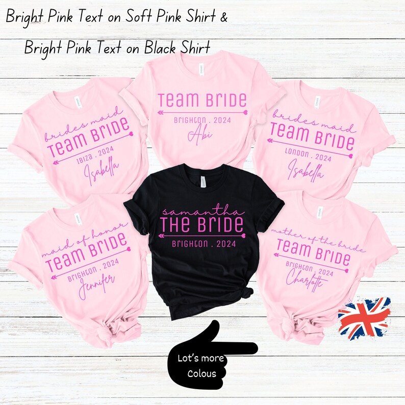 Team Bride Custom Hen Party T Shirts, Personalised Hen Do Tribe Shirts ...