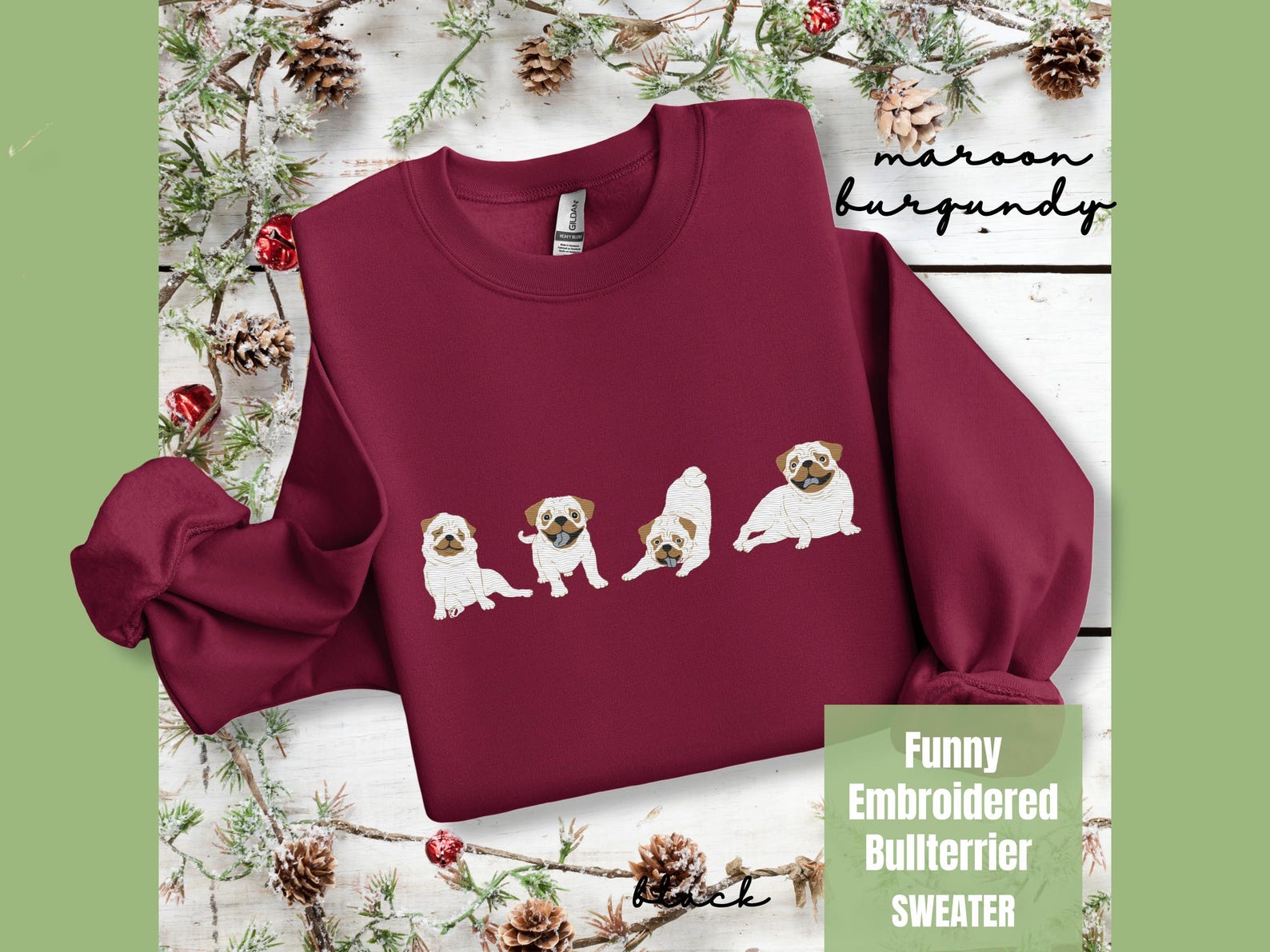 Pug Embroidered Sweatshirt Cute Pet Lover Gift - Etsy