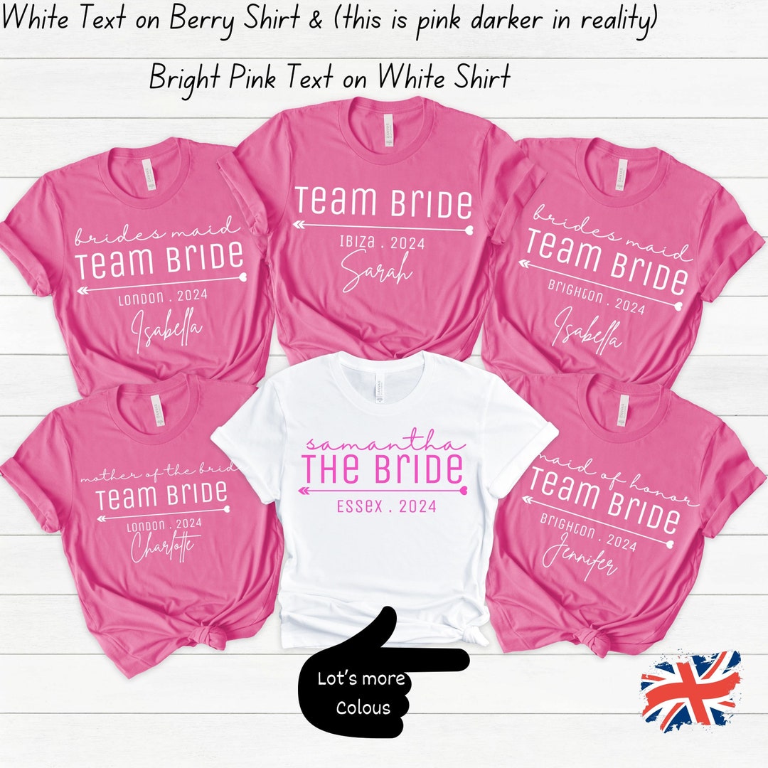 Team Bride Custom Hen Party T Shirts, Personalised Hen Do Tribe Shirts ...