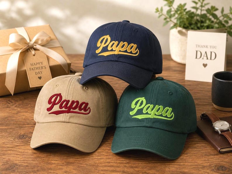 Custom Papa Embroidered Hat Papa Cap With Date Retro Dad Hat Vintage ...