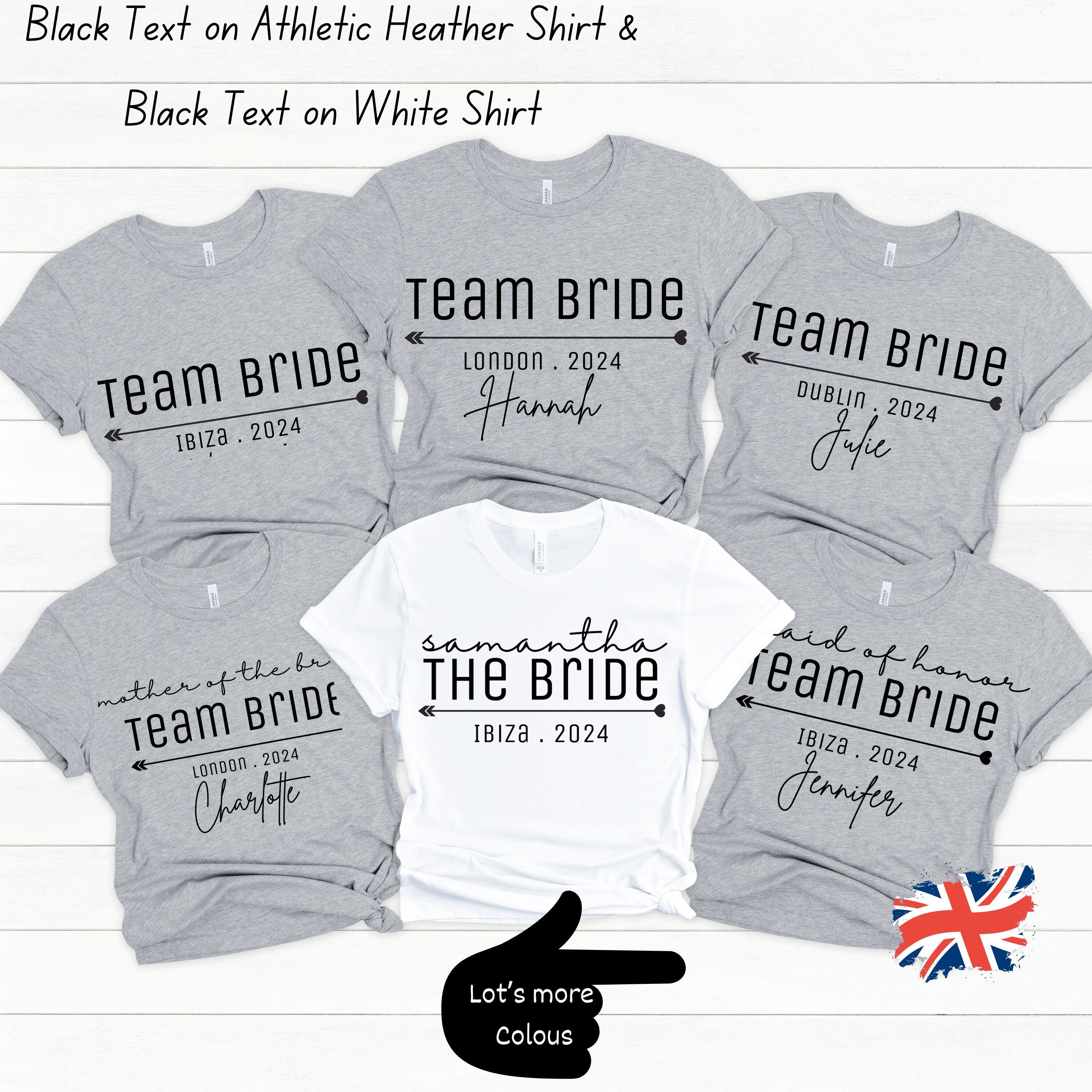 Team Bride Custom Hen Party T Shirts, Personalised Hen Do Tribe Shirts ...