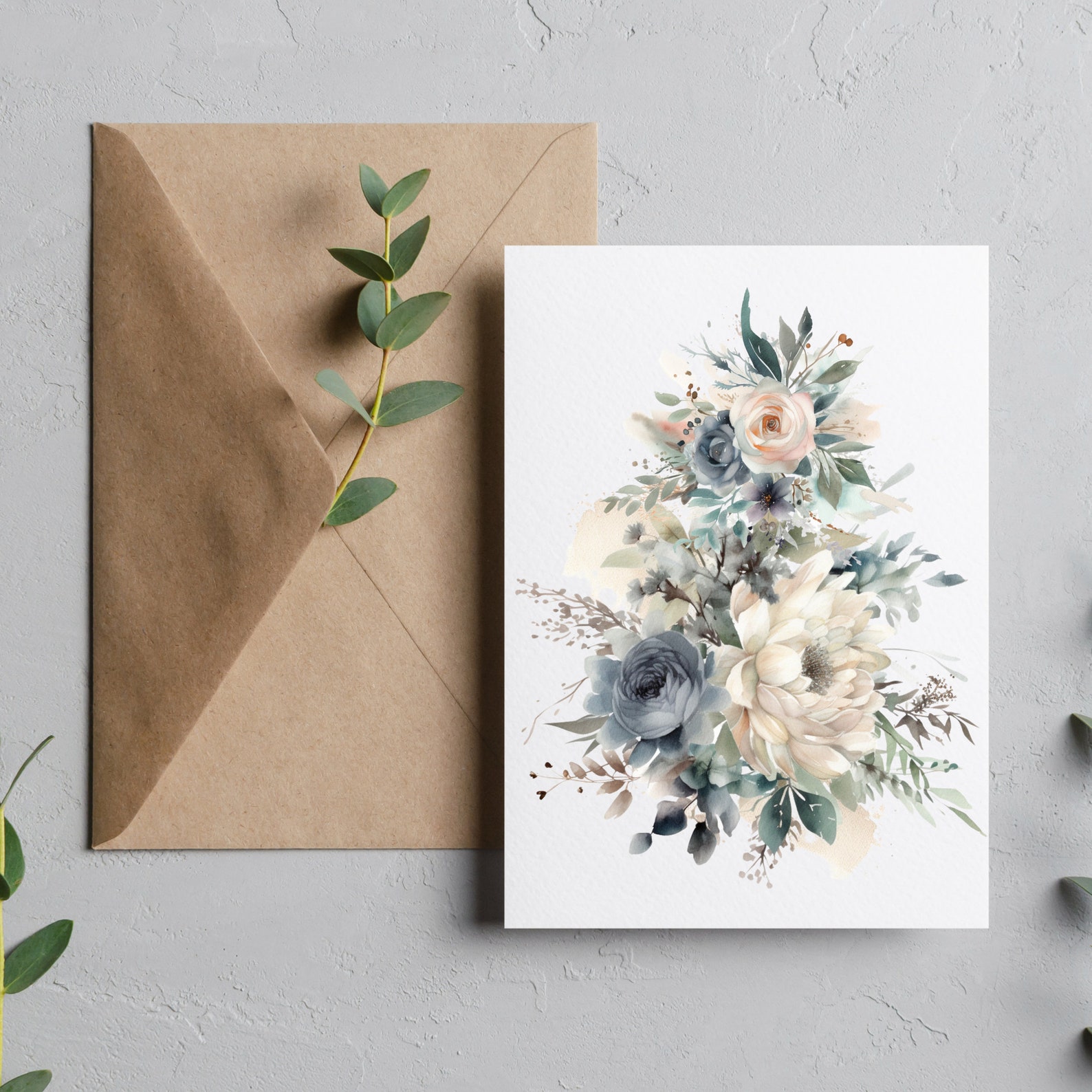 Watercolor Floral Clipart Neutral Floral Clipart Watercolor Clipart PNG ...