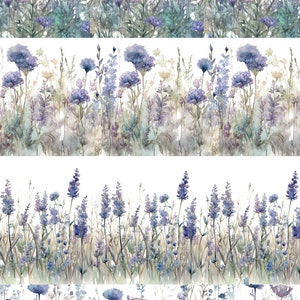 Watercolor Floral Borders Blue Floral Borders Wild Flowers Watercolor ...