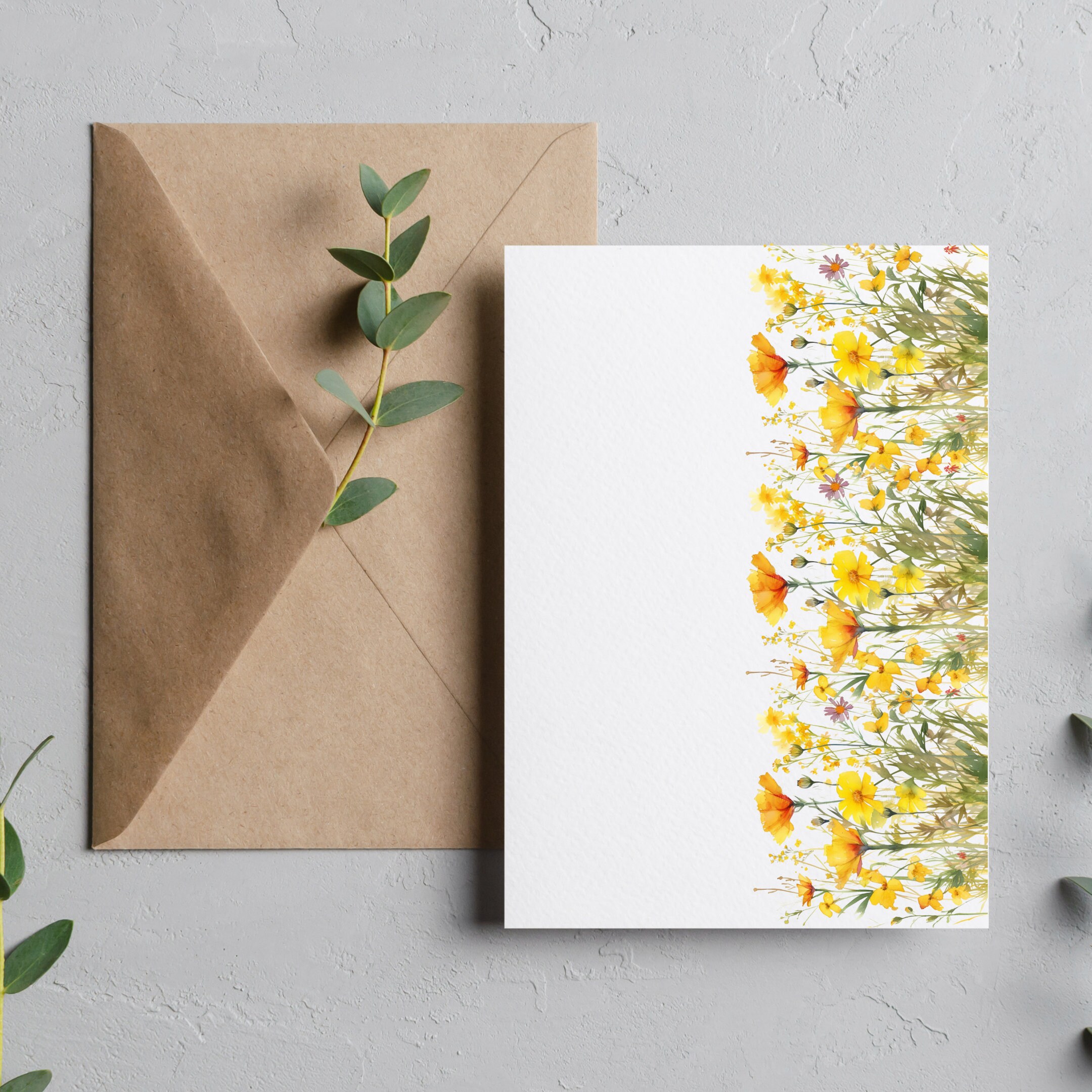 Watercolor Floral Borders Yellow Floral Borders Wild - Etsy