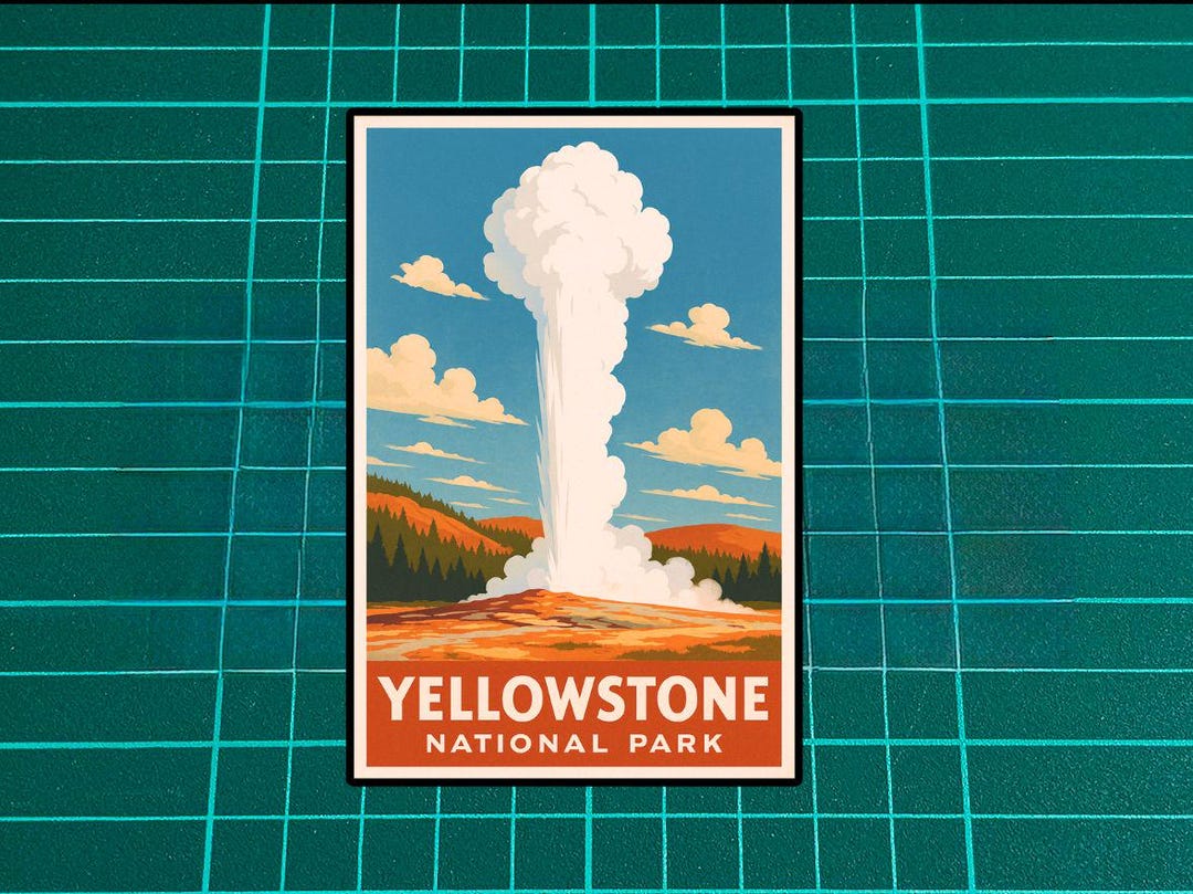 Yellowstone National Park Sticker | Waterproof Vinyl Sticker 3 to 8 ...