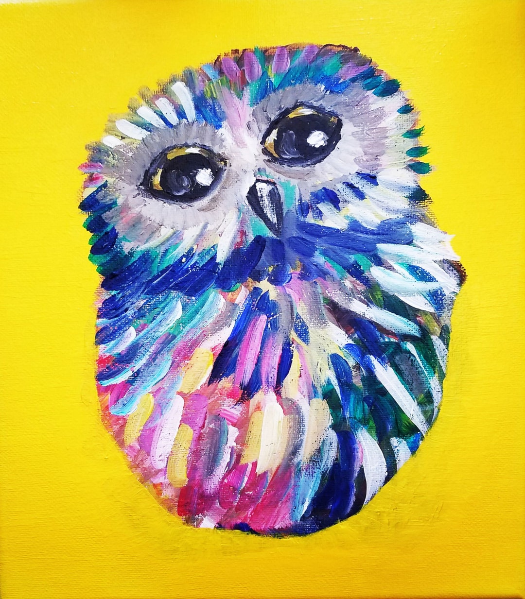 Owlet on Gold Glossy Inkjet Fine Art Print by Wendy Jones - Etsy