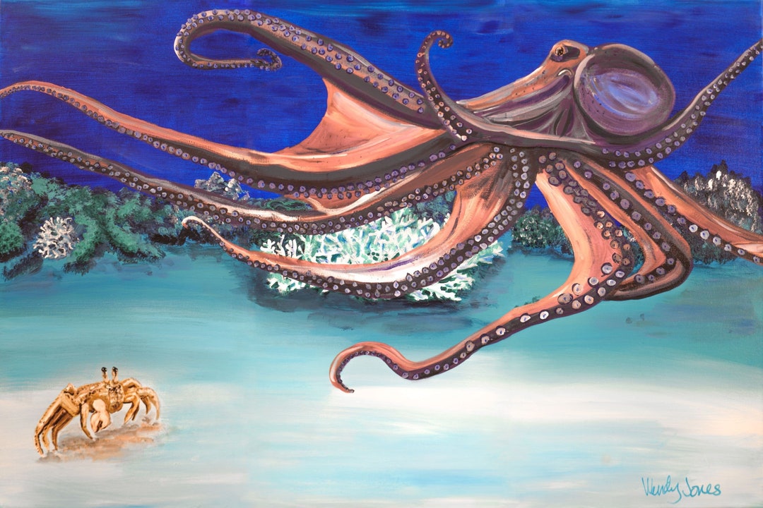 The Crab and the Octopus Glossy Inkjet Photo Fine Art Print by Wendy Jones - Etsy