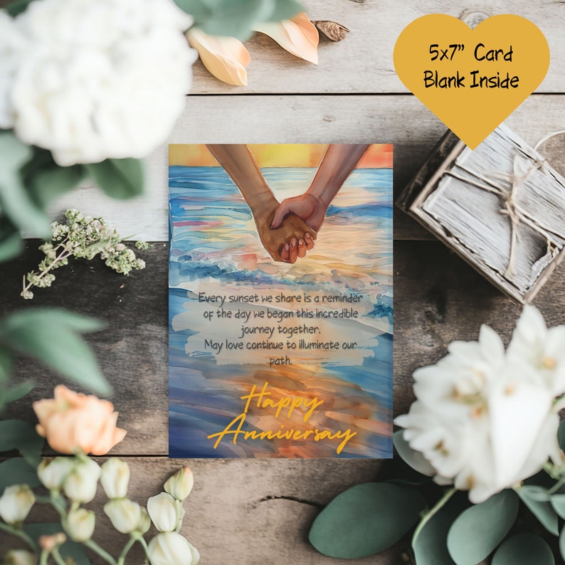 Printable Anniversary Card DIGITAL Download Printable Lovely ...