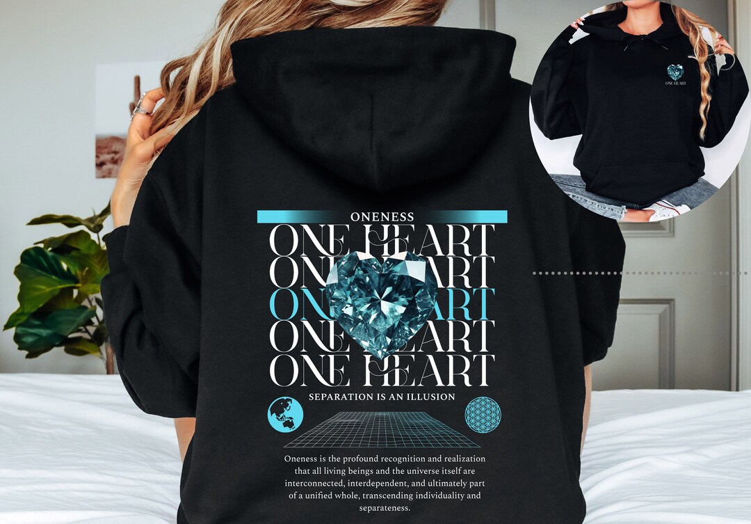 One Heart Hoodie Oneness Unity Aesthetic Streetwear Hoodie Gift ...