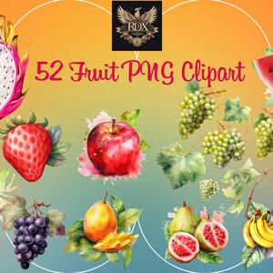 Fruit Clipart Setfruits Pngclipart Set of - Etsy
