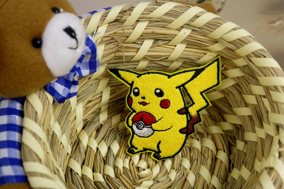 Pikachu With Pokeball Cute Patch Embroidered Patch Iron on - Etsy