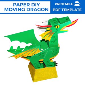 Paper Dragon Model. Gift for Children. Paper Toy Model Moving Dragon ...