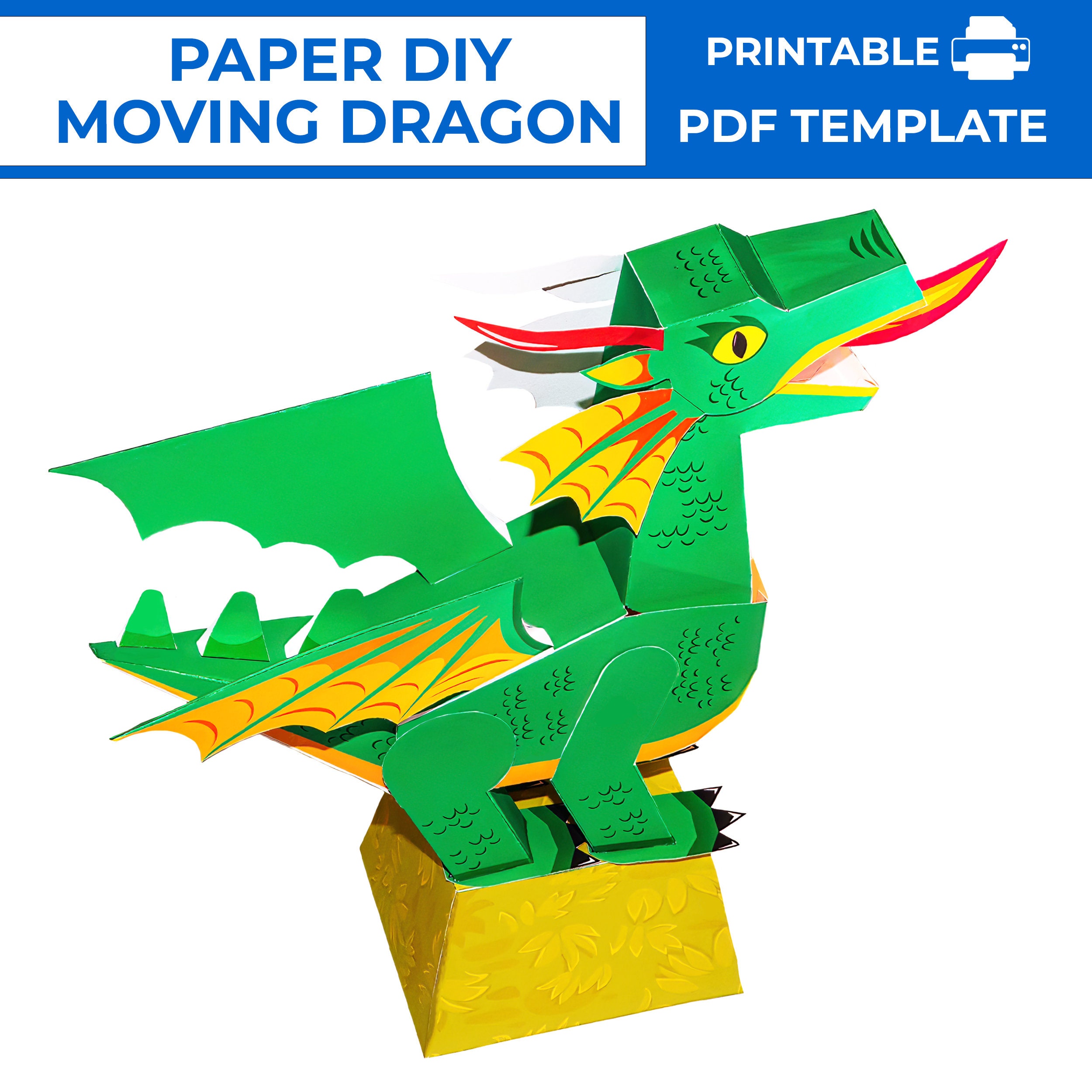 Paper Dragon Model. Gift for Children. Paper Toy Model Moving Dragon ...
